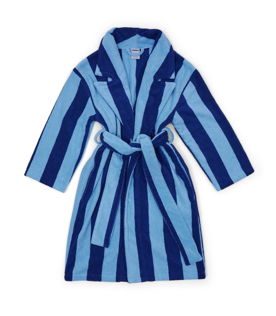 Hommey Blue Stripe Robe | Soft & Cosy Unisex Cotton Dressing Gown ...